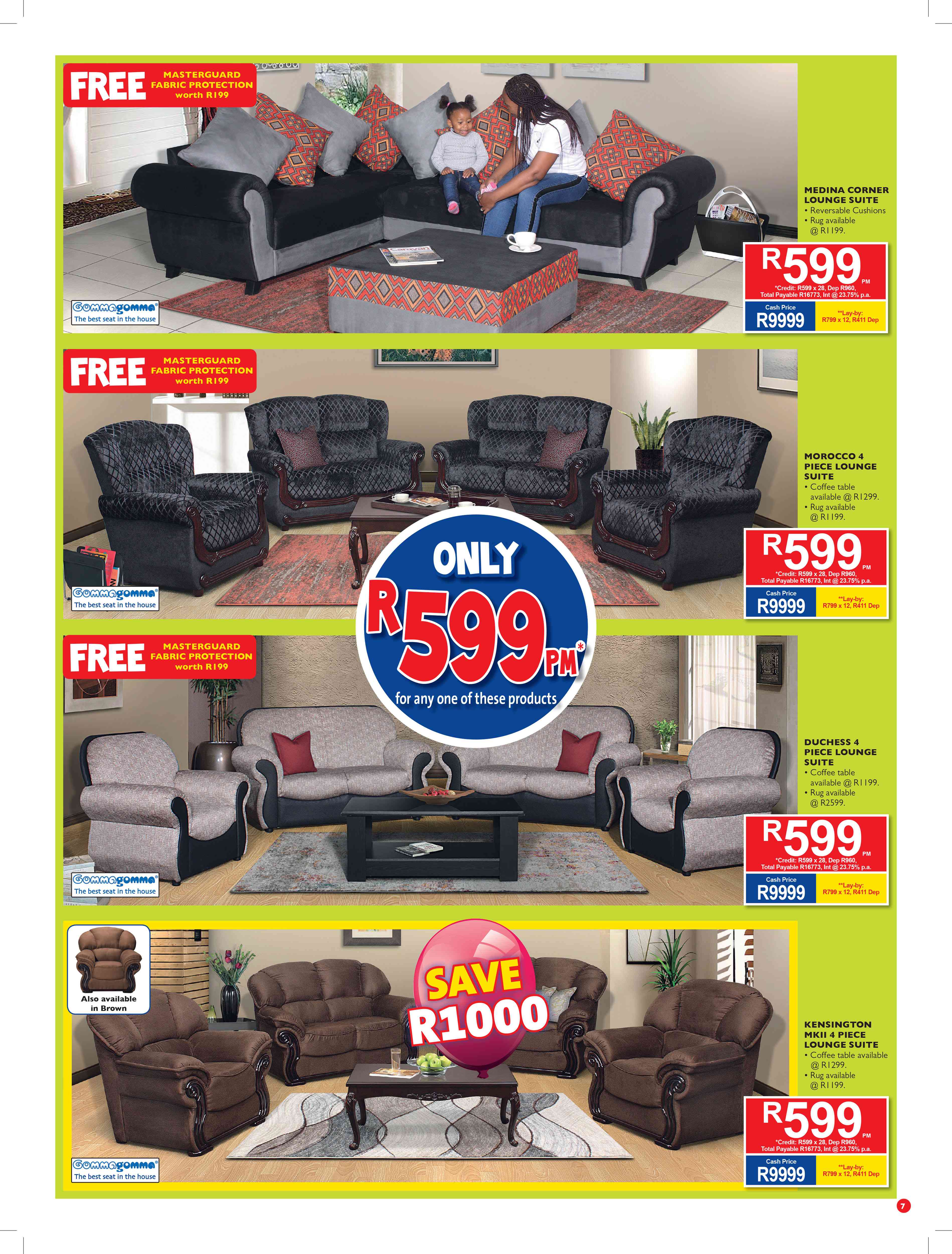 Special Gomma Gomma Morocco 4 Piece Lounge Suite — www.guzzle.co.za