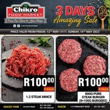 Chikro Food Market Grassy Park & Parow : 3 Days Amazing Sale (12 May ...