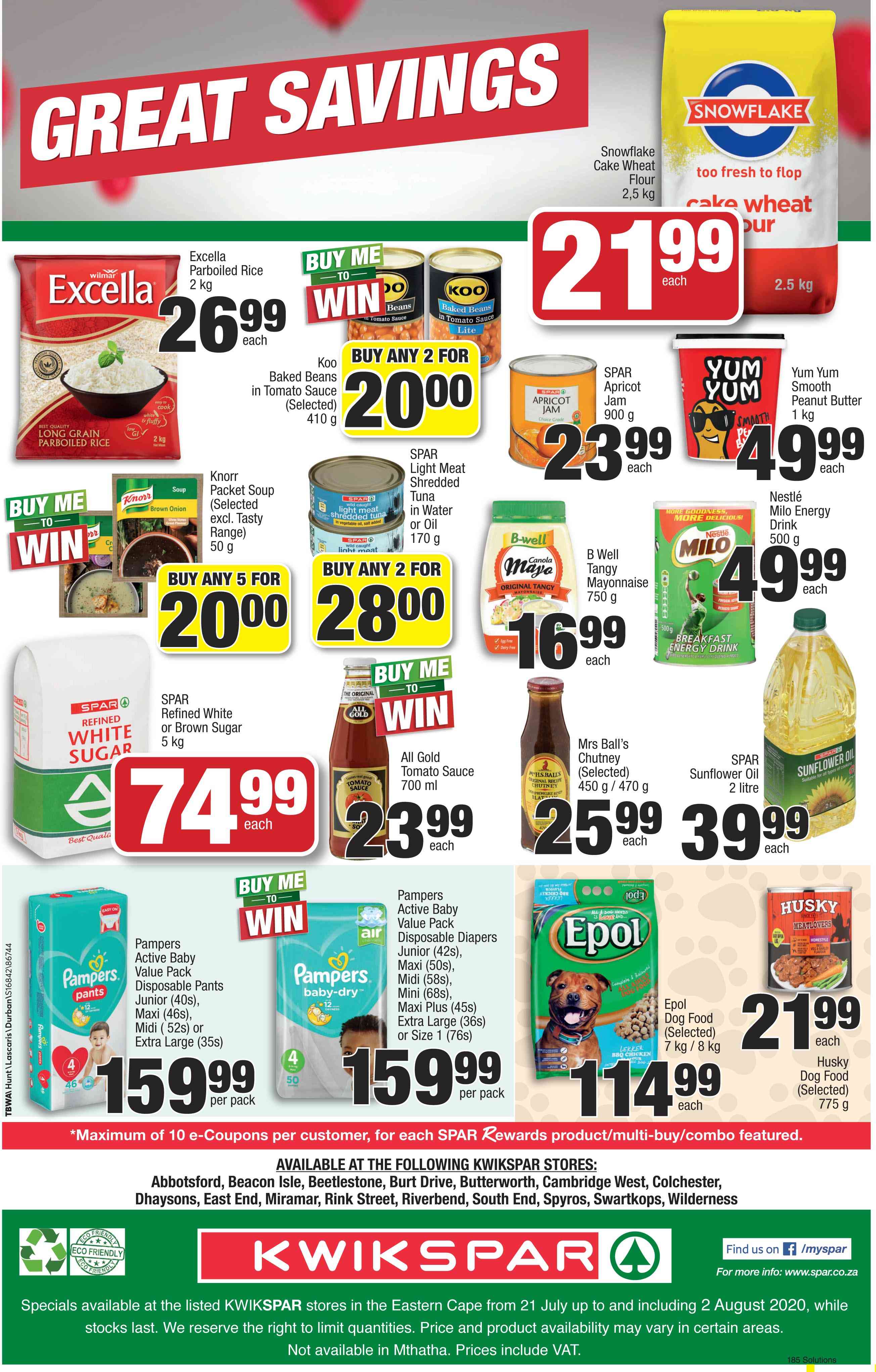 Special Spar Refined White Or Brown Sugar-5Kg Each — www.guzzle.co.za