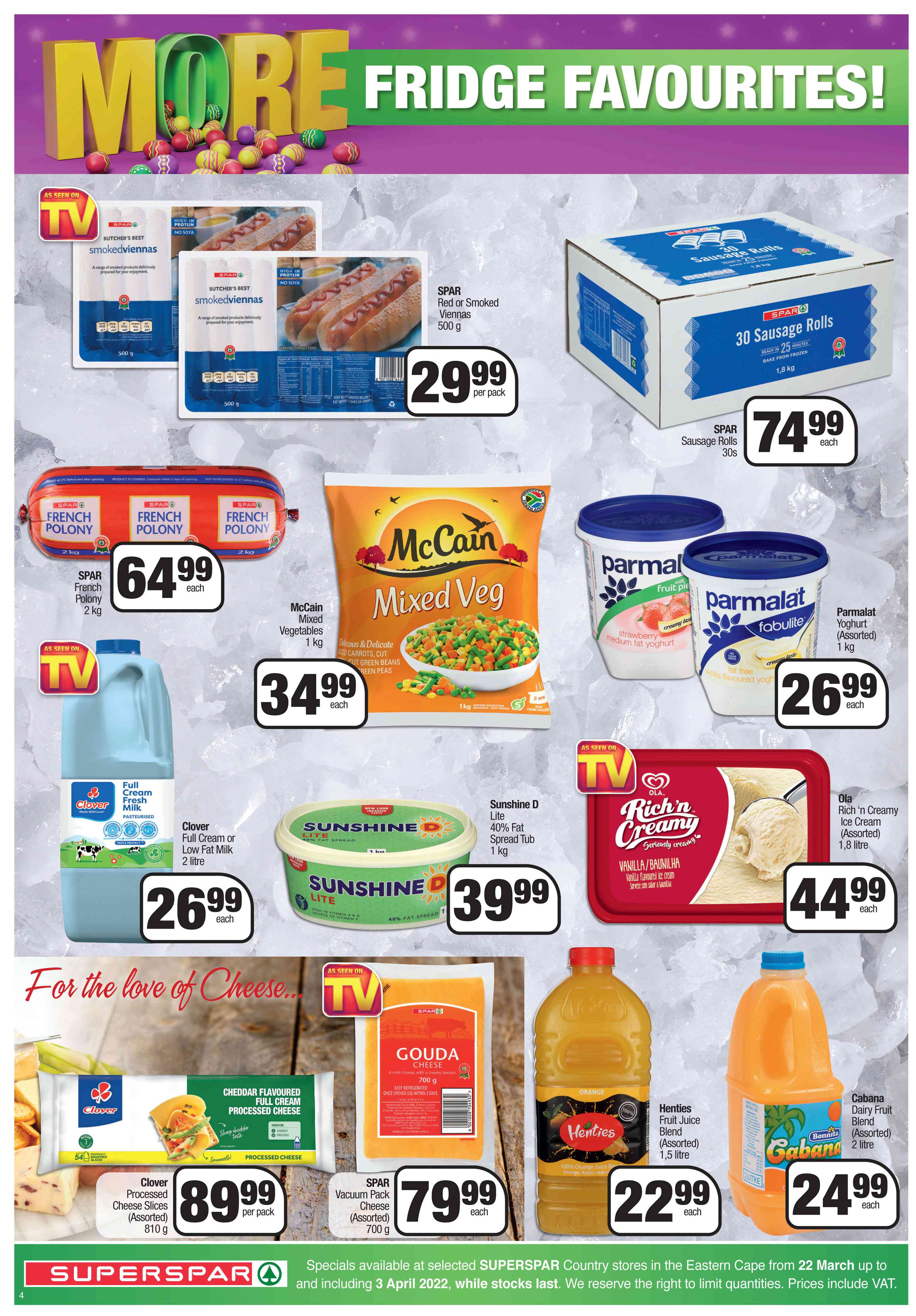 Special Spar French Polony-2kg Each — www.guzzle.co.za