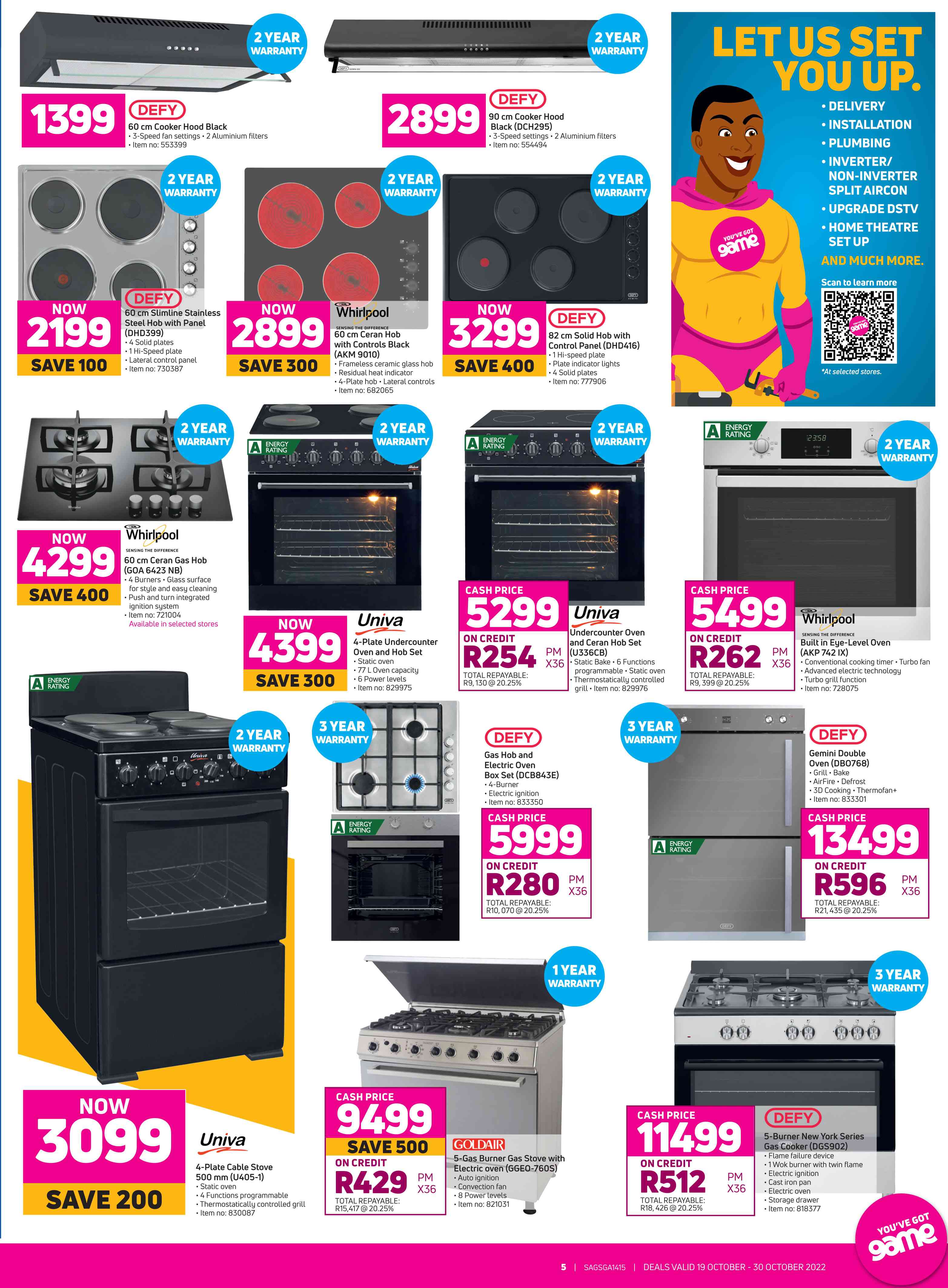 Special Defy Gas Hob And Electric Oven Box Set DCB843E — www.guzzle.co.za