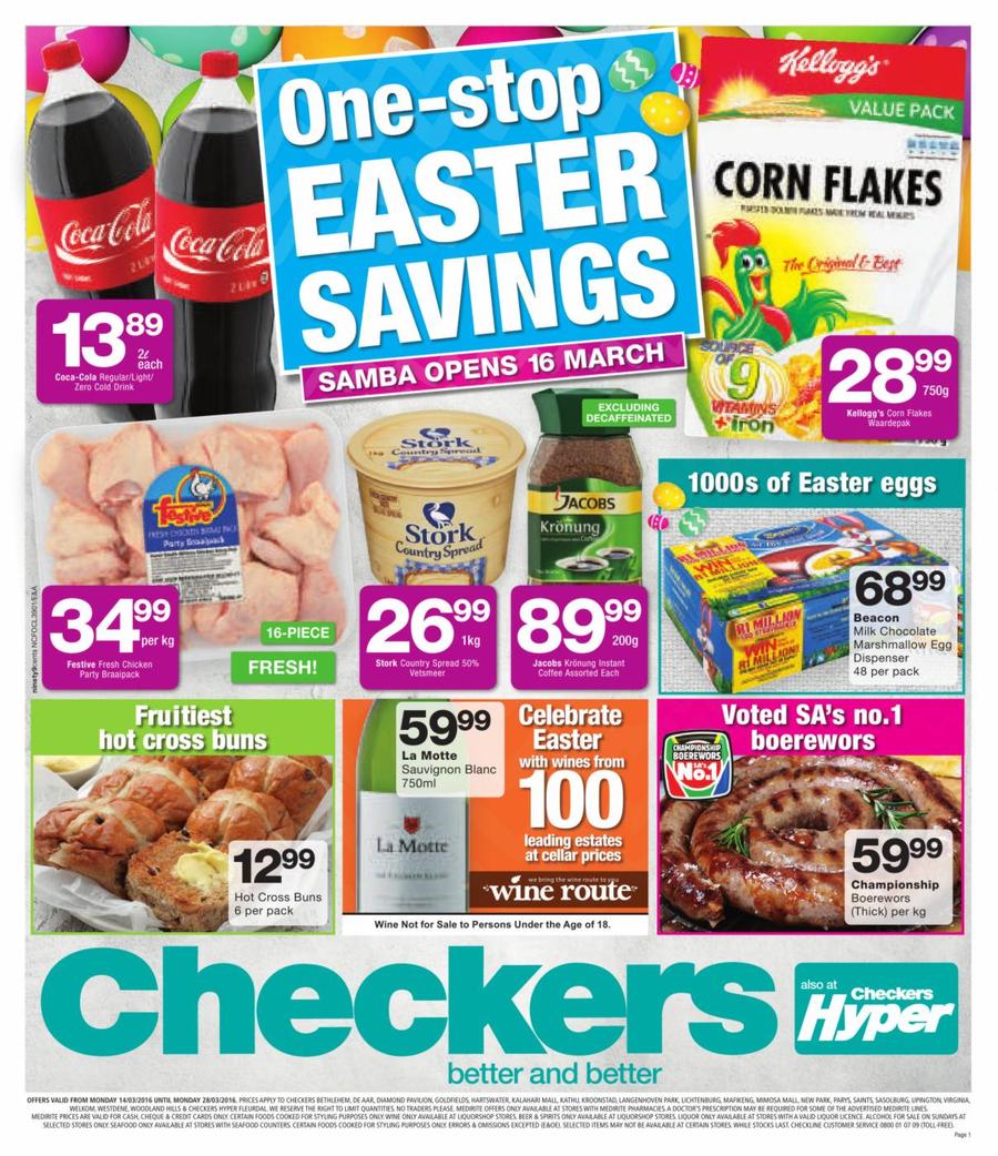 Checkers Free State : Easter Savings (14 Mar - 28 Mar 2016) — m.guzzle ...