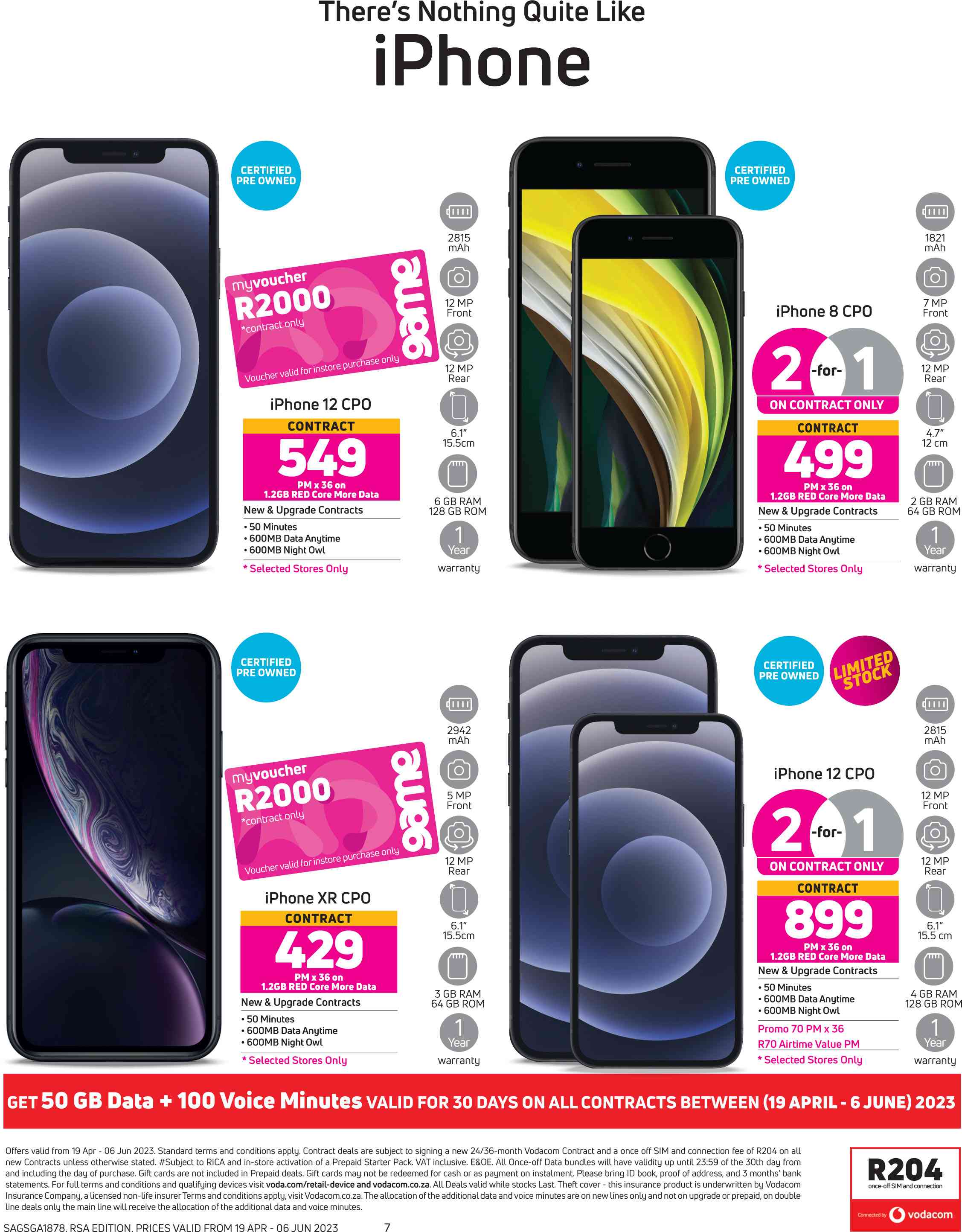 Special 2 x Apple iPhone 12 CPO-On 1.2GB Red Core More Data + On Promo ...