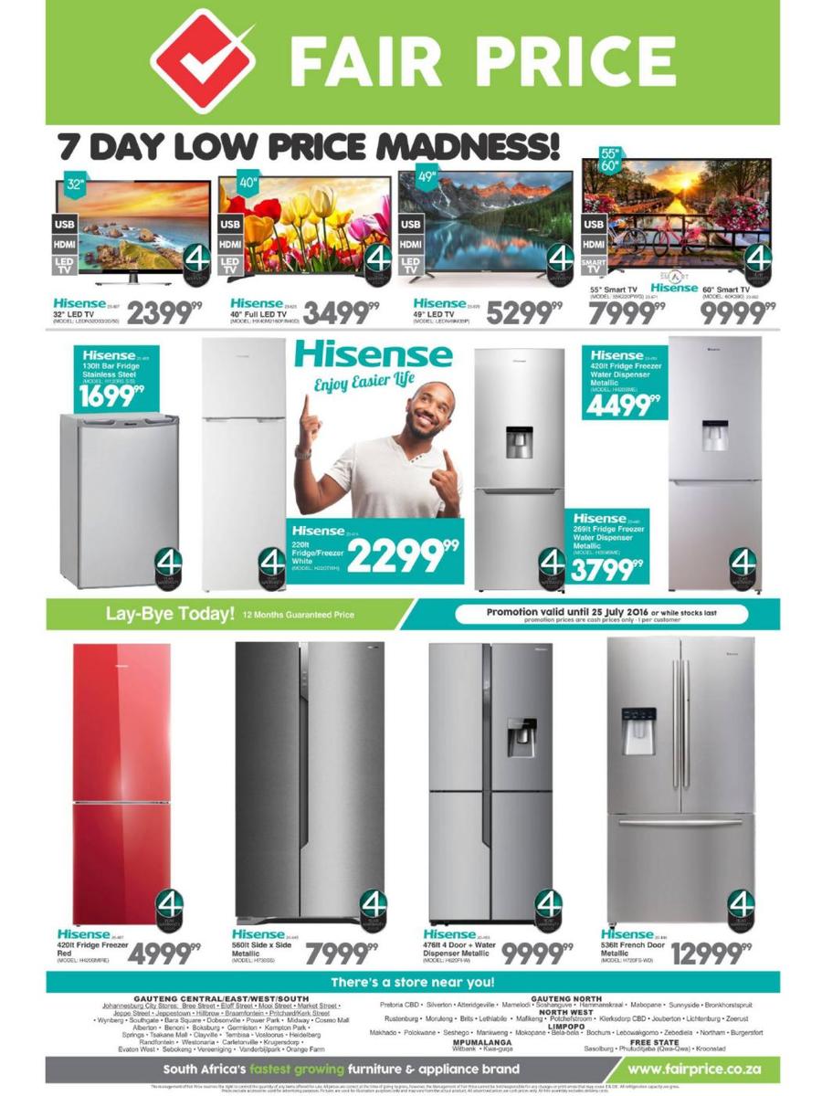 Fair Price Hisense Fridges