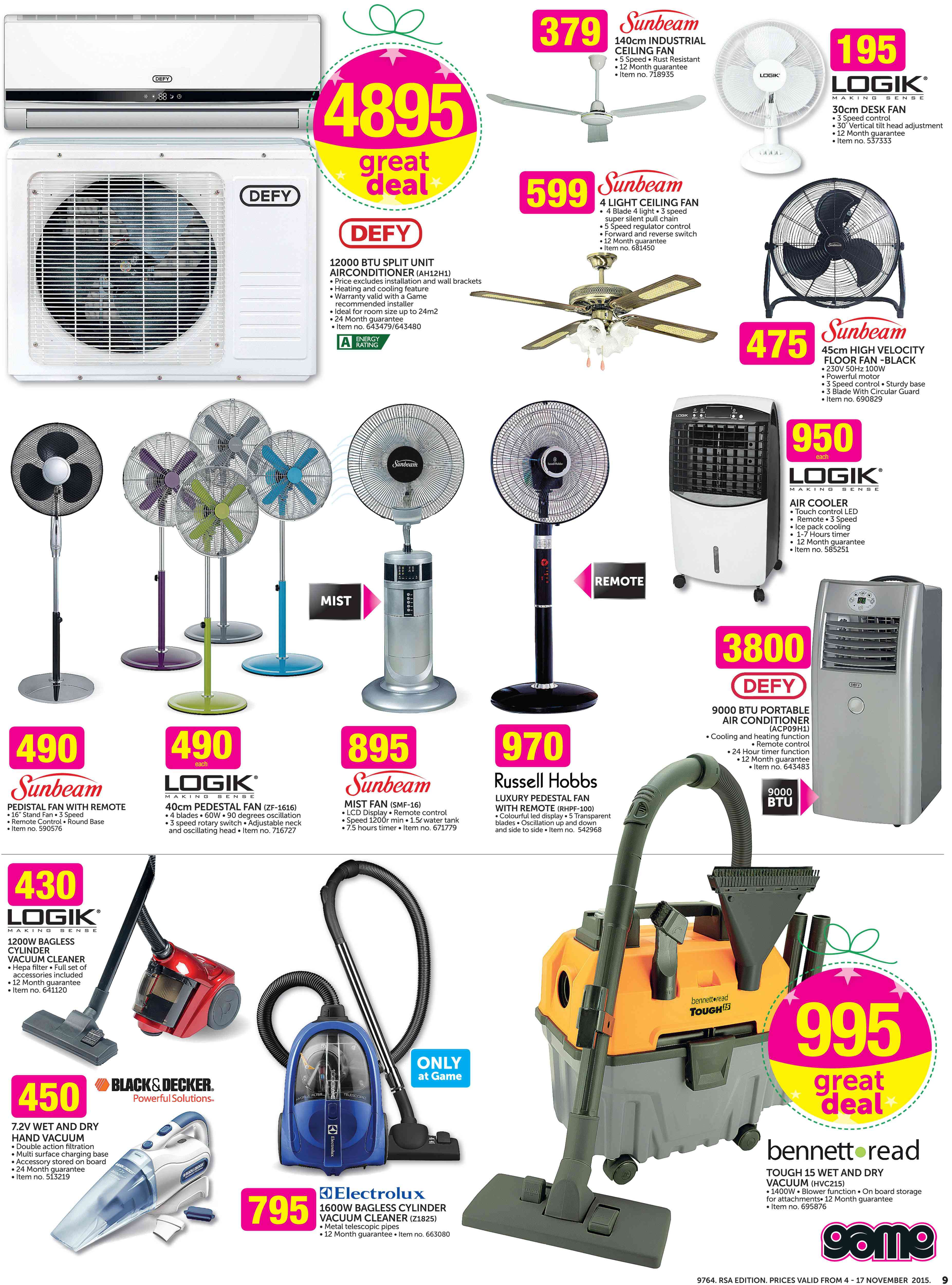 Special Defy 9000 BTU Portable Air Conditioner ACP09H1 — www.guzzle.co.za