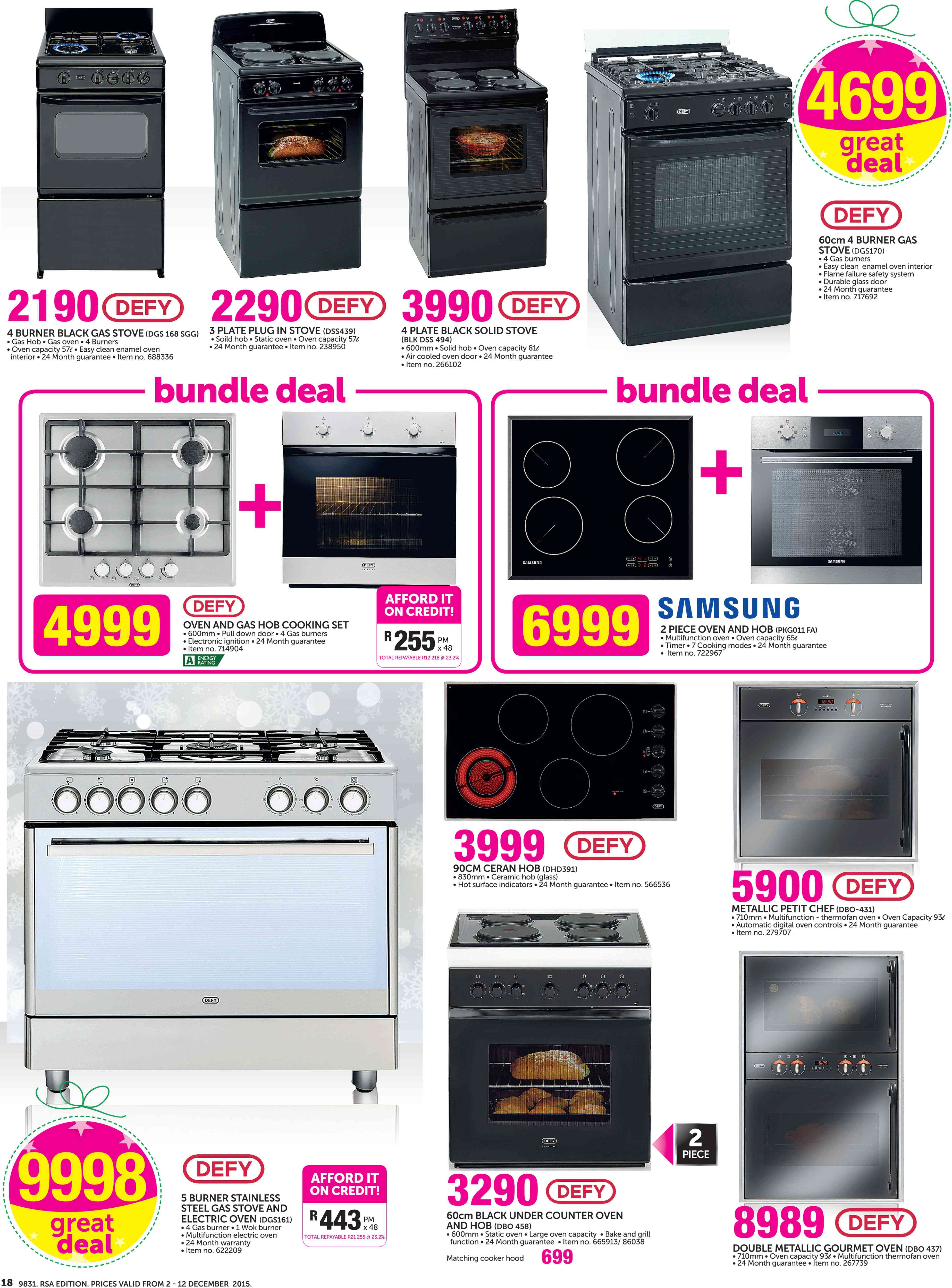 Special Defy 5 Burner Stainless Steel Gas Stove And Electric Oven ...