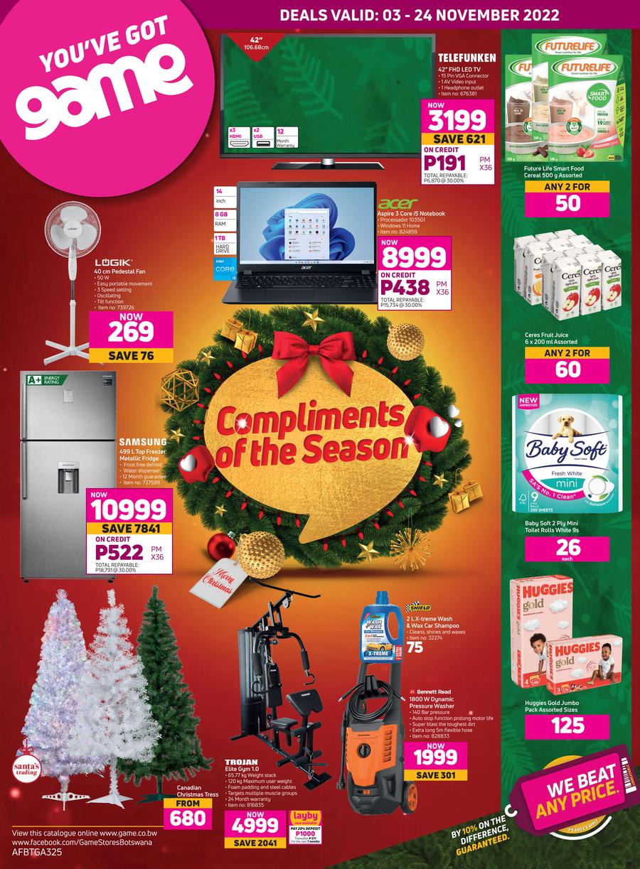 Game Botswana : Compliments Of The Season (3 November - 24 November ...