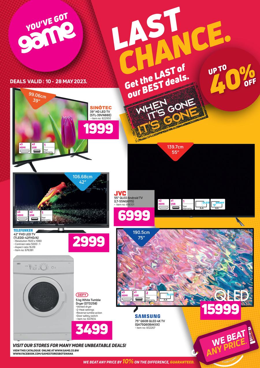 Game Botswana : Last Chance (10 May - 28 May 2023) — m.guzzle.co.za