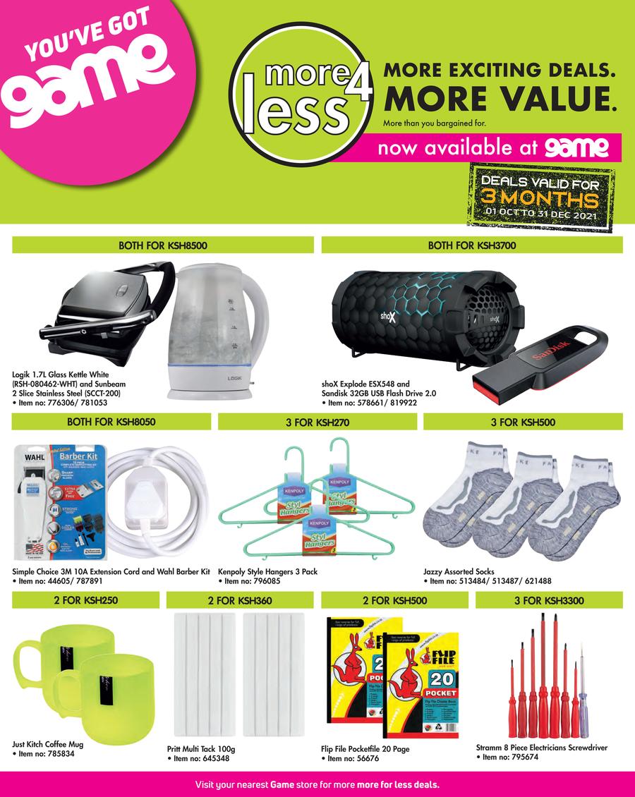 Game Kenya : More 4 Less (1 October - 31 December 2021) — m.guzzle.co.za