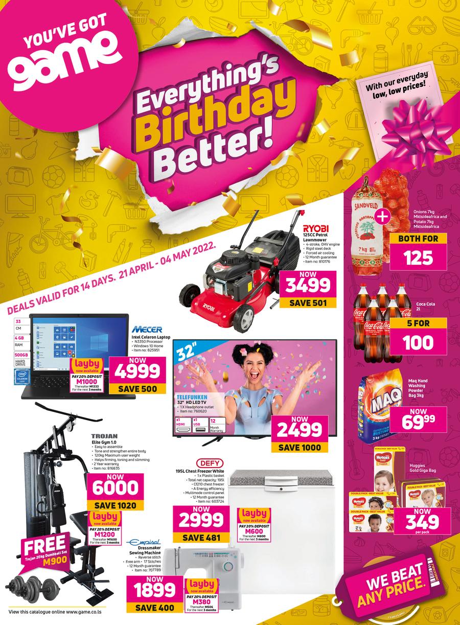 Game Lesotho : Everything's Birthday Better (21 April - 4 May 2022) — m ...