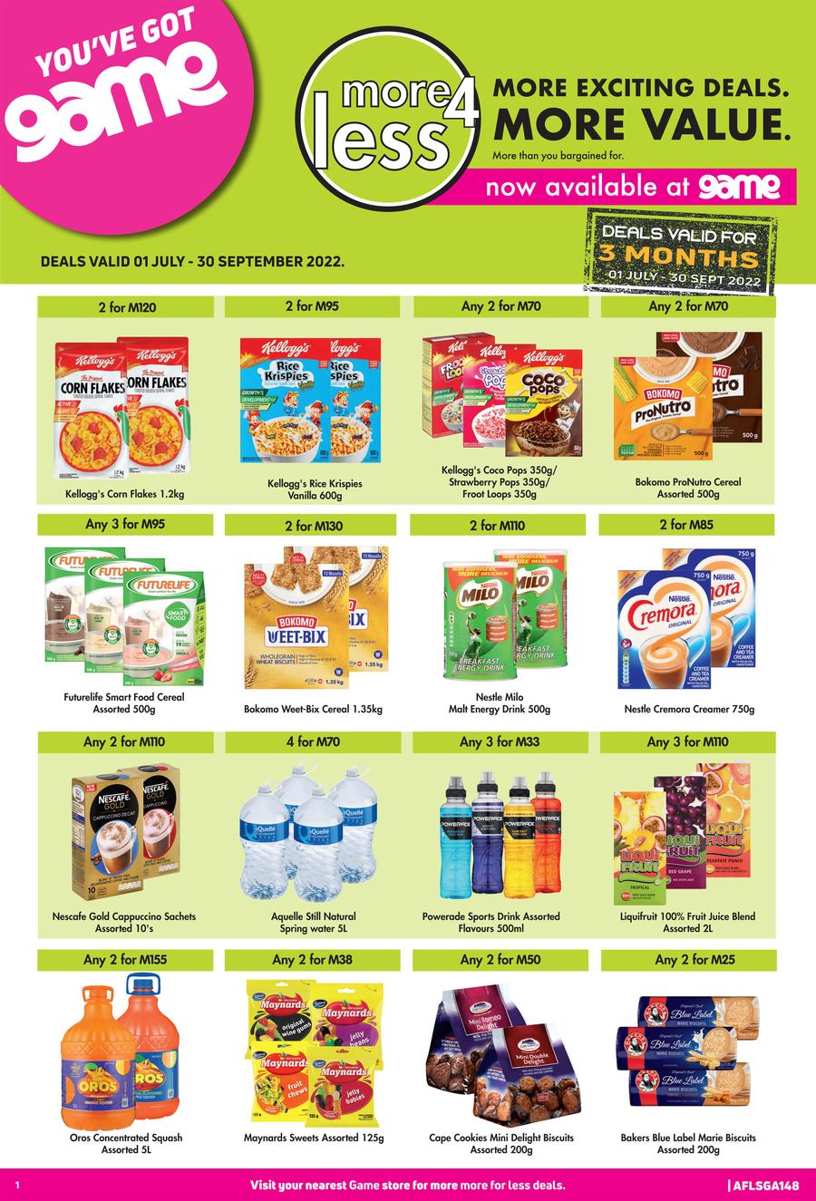 Game Lesotho : More 4 Less (1 July - 30 September 2022) — m.guzzle.co.za