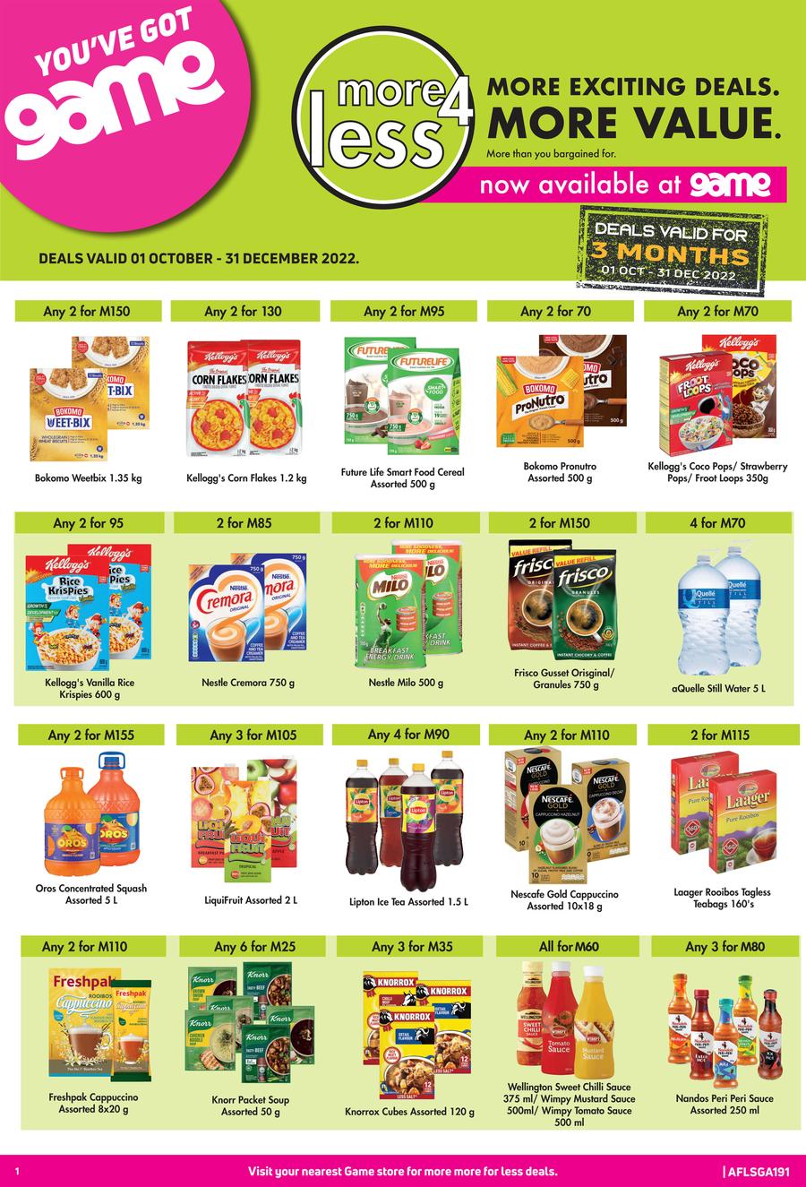 Game Lesotho : More 4 Less (1 October - 31 December 2022) — m.guzzle.co.za