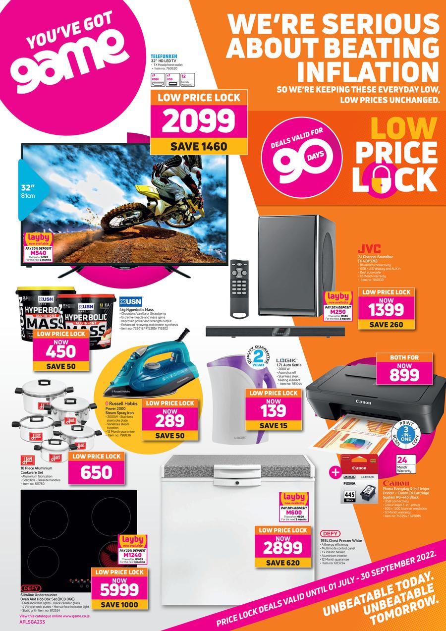 Game Lesotho : Low Price Lock (1 July - 30 September 2022) — m.guzzle.co.za