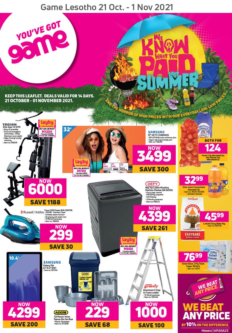 Game Lesotho : We Know What You Paid Last Summer (21 October - 1 ...