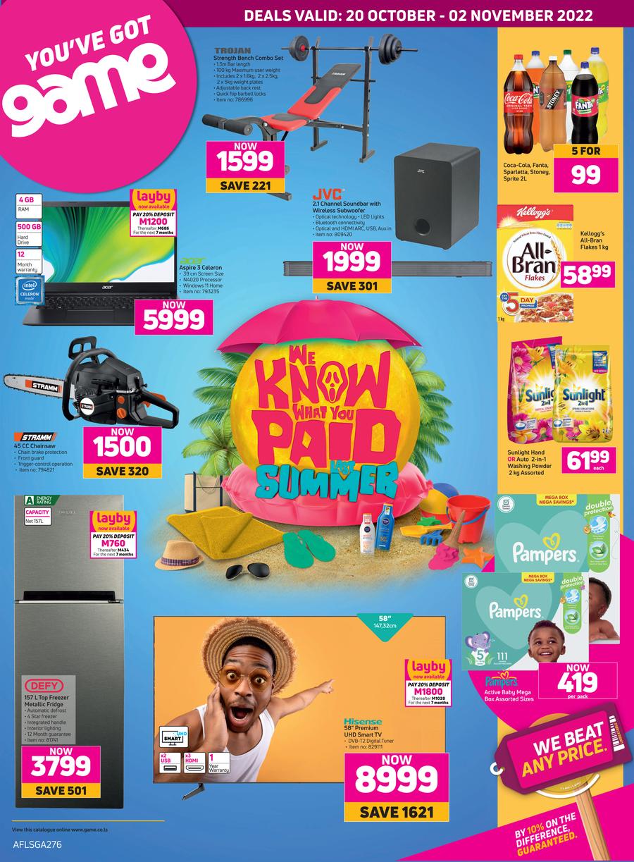 Game Lesotho : We Know What You Paid Last Summer (20 October - 2 ...