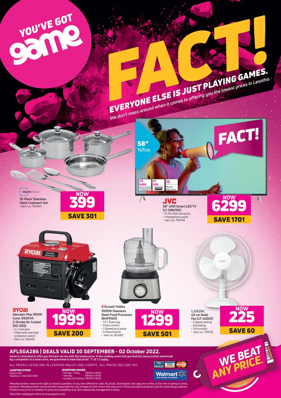 Game Lesotho : Fact! Everyone Else Is Just Playing Game (30 September ...