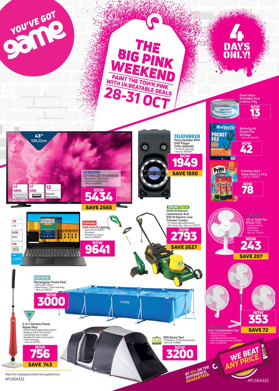 Game Lesotho : The Big Pink Weekend (28 October - 31 October 2022) — m ...