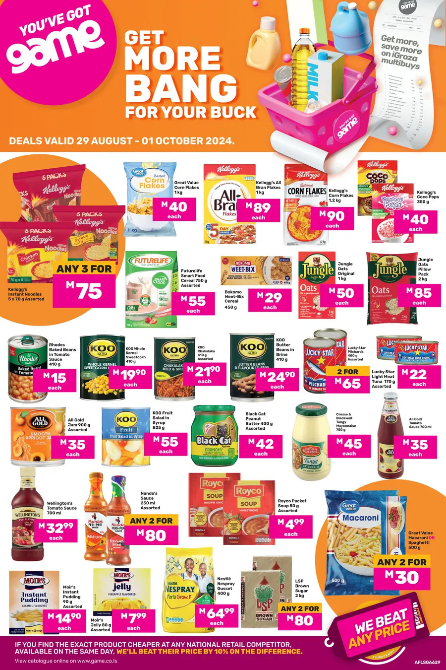 Game Lesotho : Get More Bang For Your Buck (29 August - 01 October 2024 ...