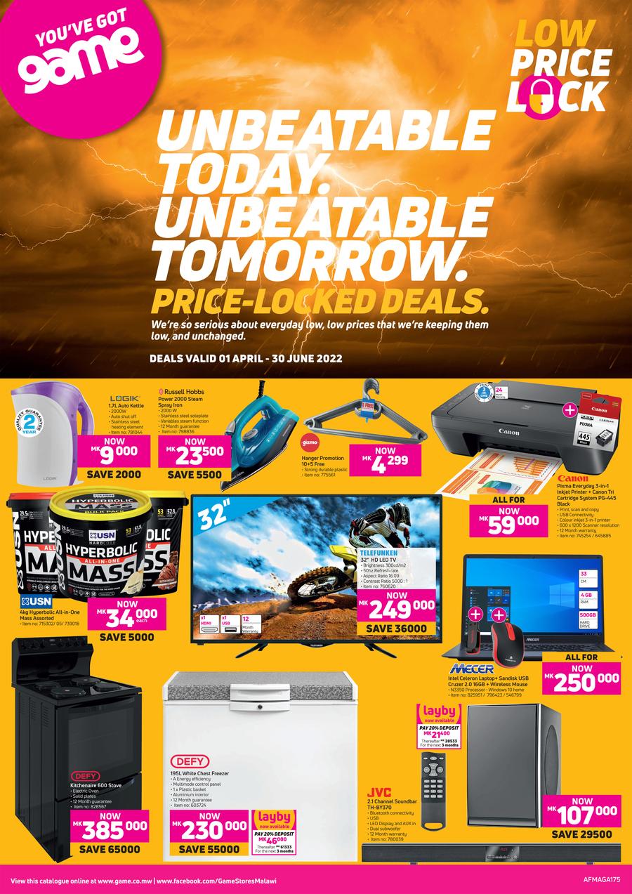 Game Malawi : Unbeatable Today. Unbeatable Tomorrow (1 April - 30 June ...