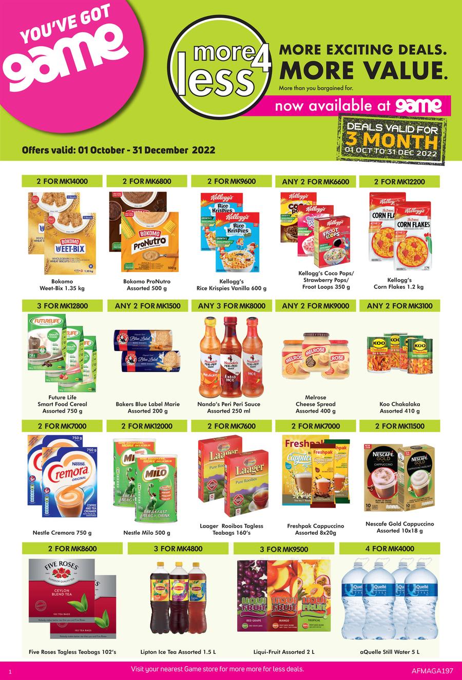 Game Malawi : More 4 Less (1 October - 31 December 2022) — m.guzzle.co.za