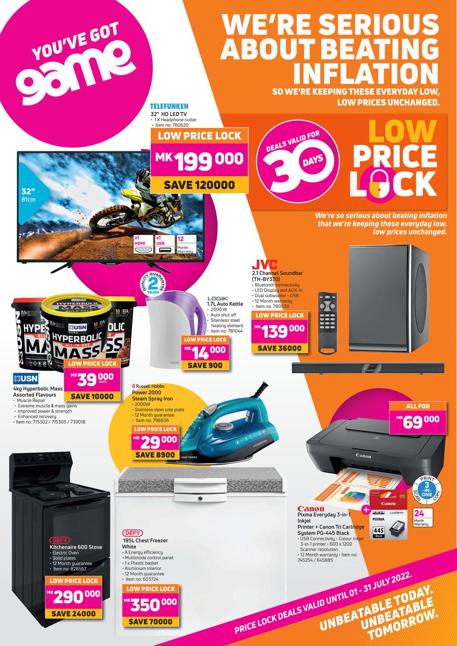 Game Malawi : Low Price Lock (1 July - 31 July 2022) — m.guzzle.co.za