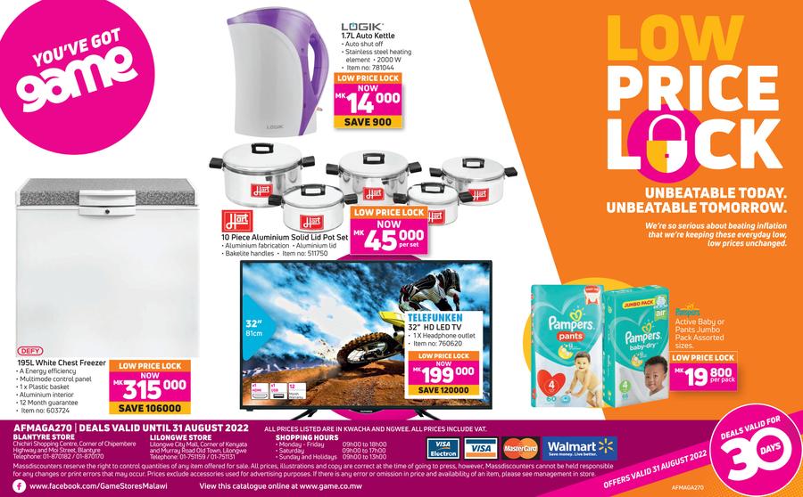 Game Malawi : Low Price Lock (1 August - 30 September 2022) — m.guzzle ...
