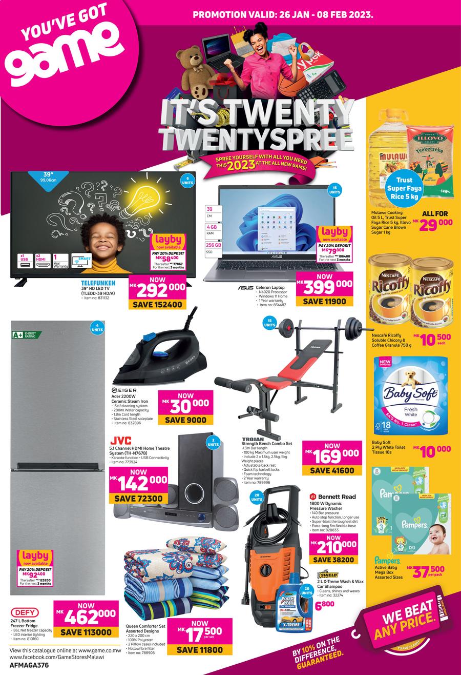 Game Malawi : It's Twenty TwentySpree (26 January - 8 February 2023 ...