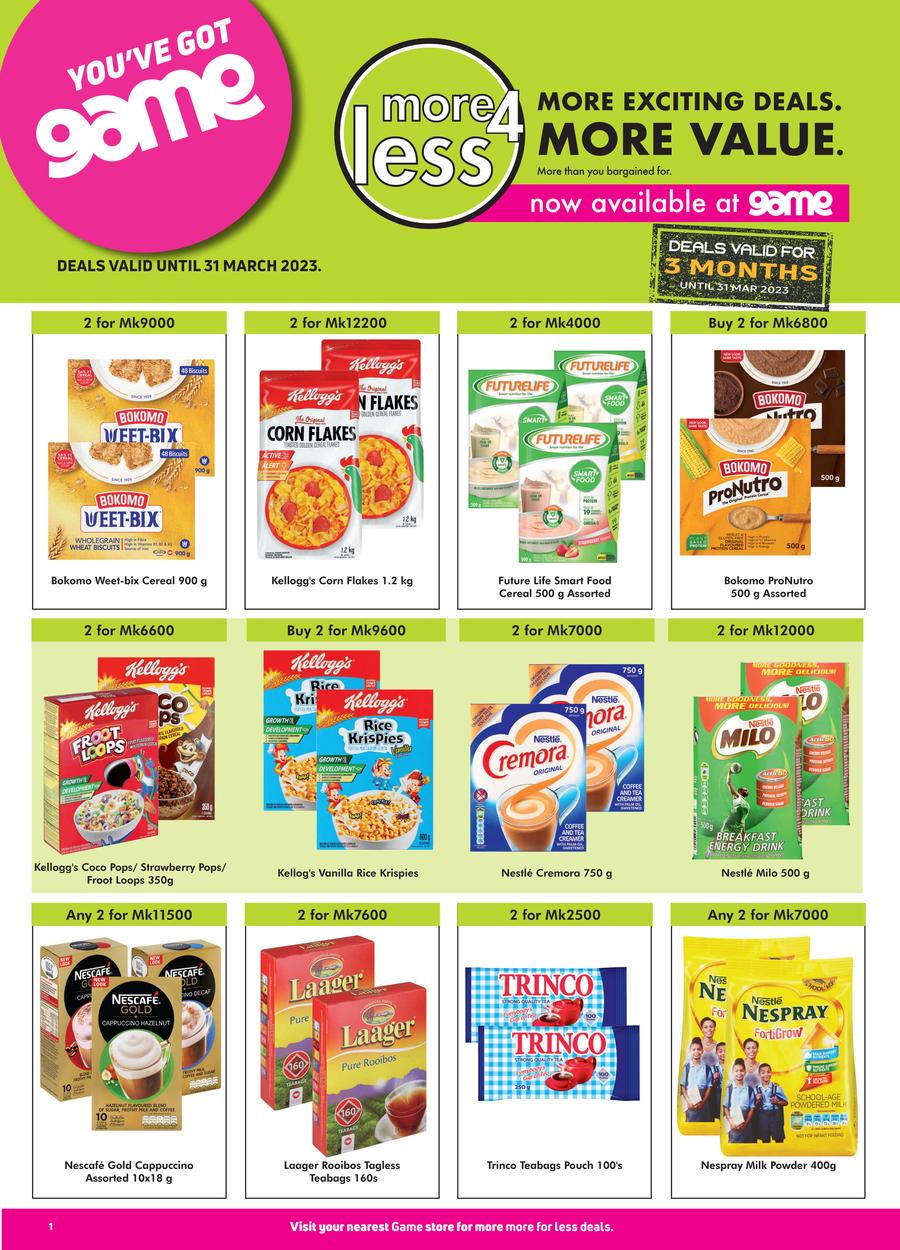 Game Malawi : More 4 Less (1 January - 31 March 2023) — m.guzzle.co.za