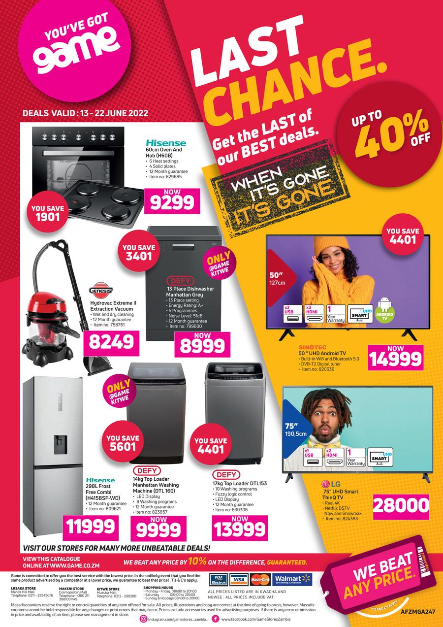 Game Zambia : Last Chance (13 June - 22 June 2022) — m.guzzle.co.za