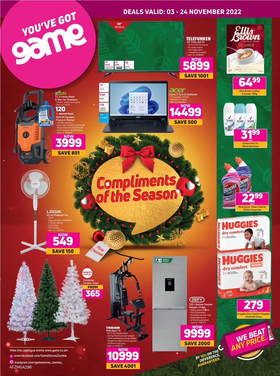 Game Zambia : Compliments Of The Season (3 November - 24 November 2022 ...