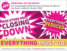 Game : Mall Of The South Store Closing Down — www.guzzle.co.za