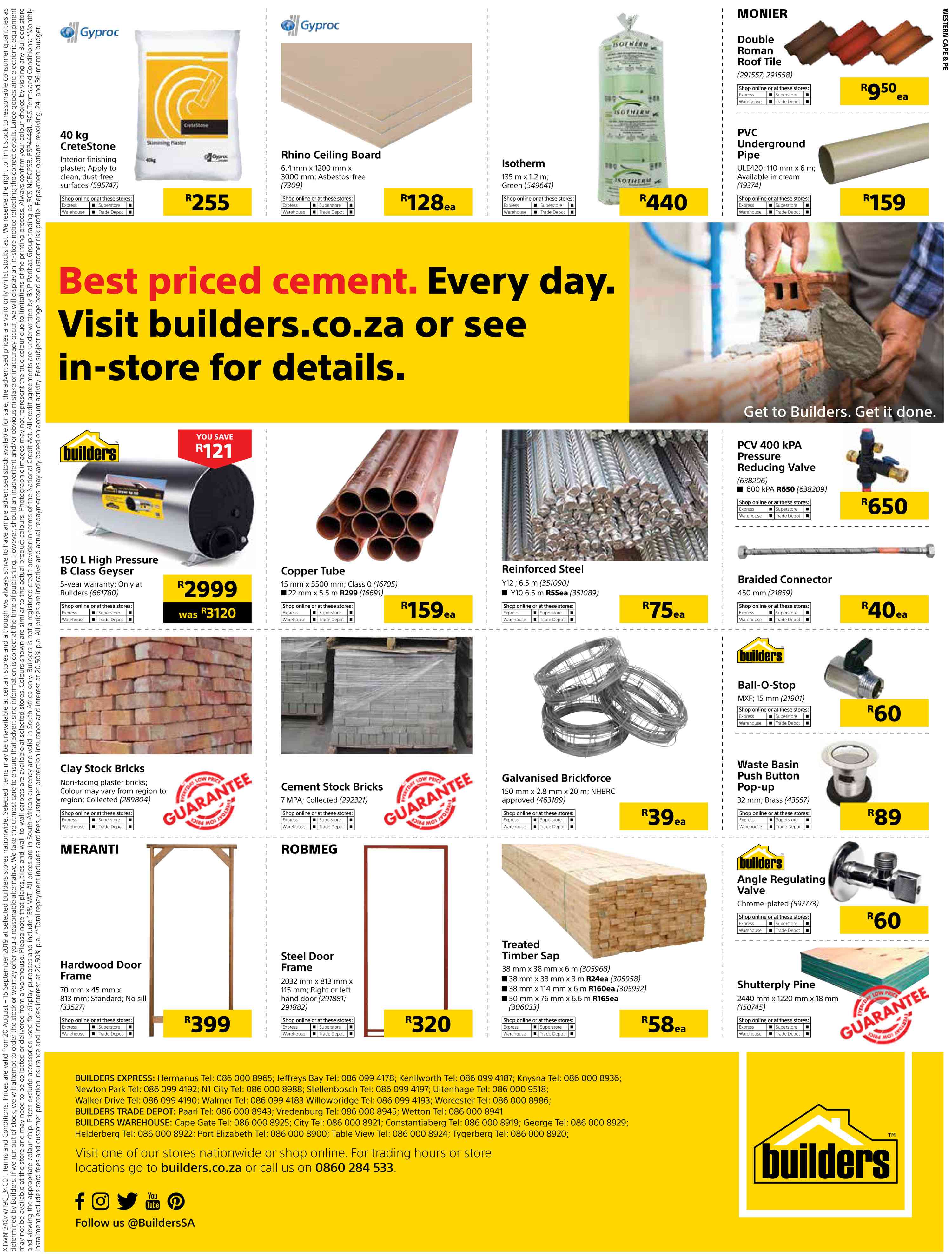 Special Builders 150L High Pressure B Class Geyser — www.guzzle.co.za