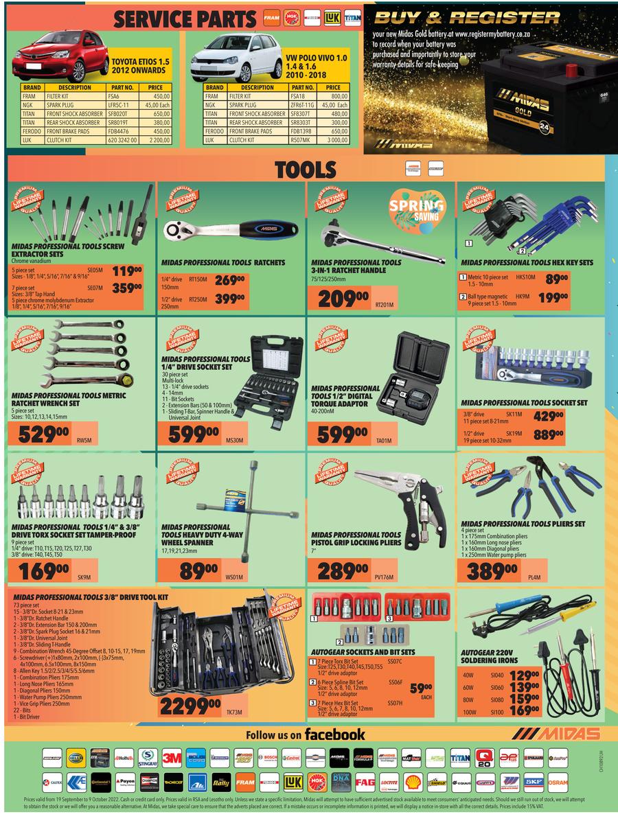 Midas : Spring Sale (19 September - 09 October 2022) — m.guzzle.co.za
