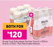 Special Brutal Fruit Ruby Apple Spritzer Cans 6 x 300ml & 6 x 275ml Non ...