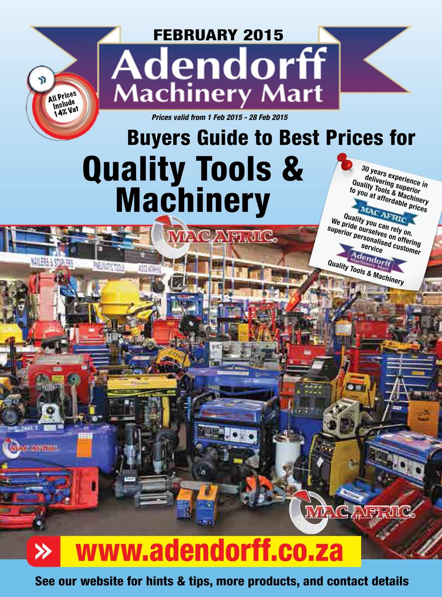 Adendorff Machinery Mart Catalogue 2021/07/06 2021/07/31, 43% OFF
