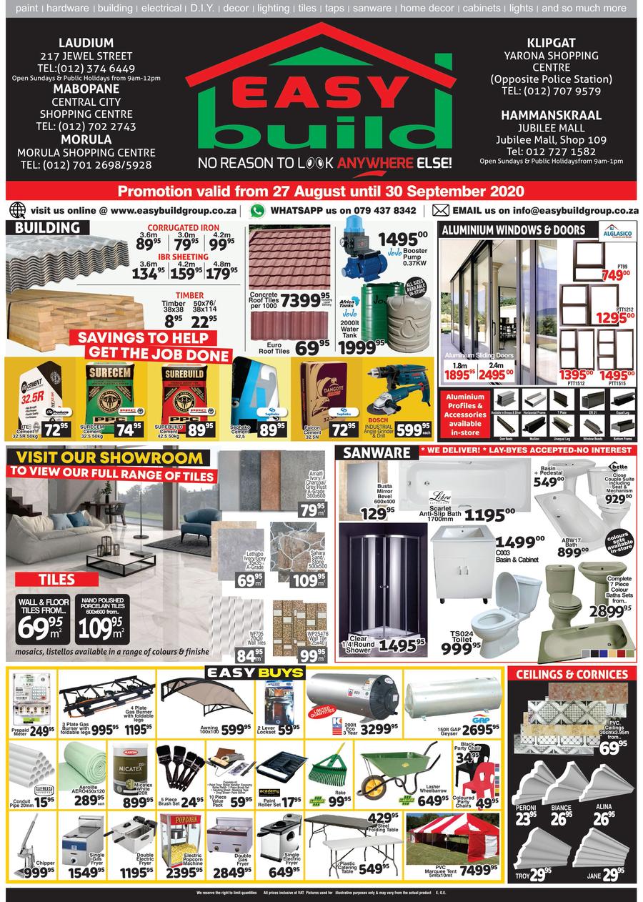 Easy Build : Savings To Help Get The Job Done (27 August - 30 September ...