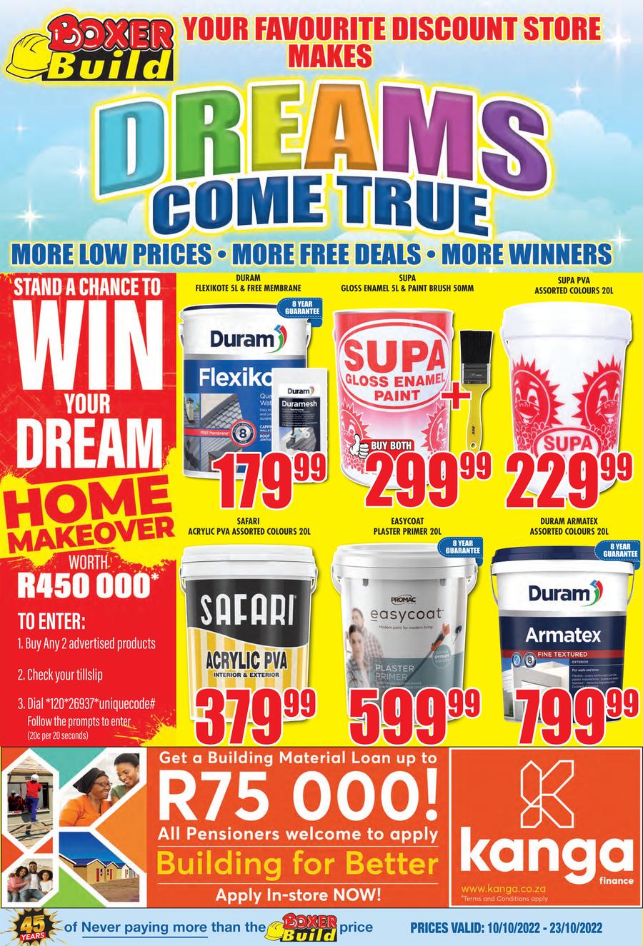Boxer Build Eastern Cape : Dreams Come True (10 October - 23 October ...
