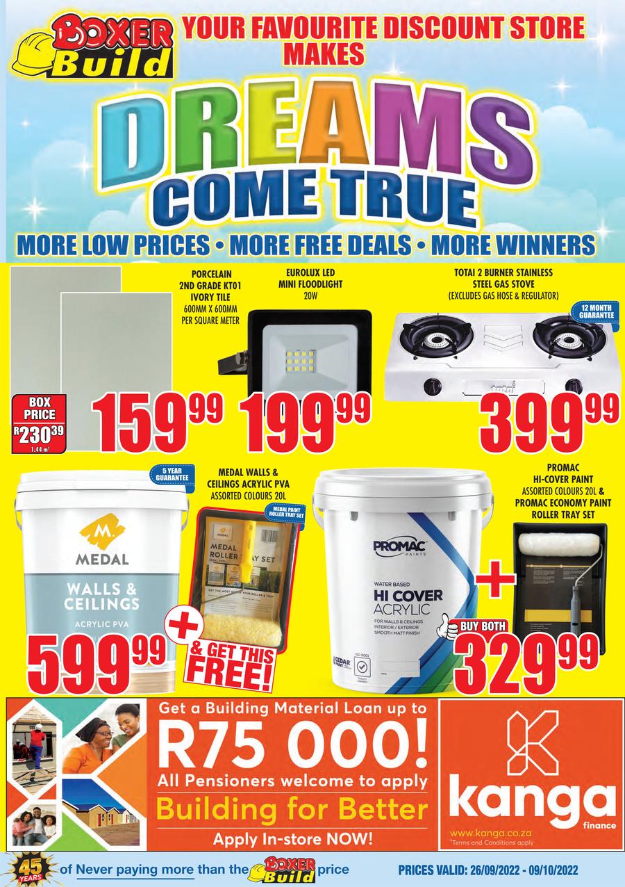 Boxer Build Eastern Cape : Dreams Come True (26 September - 9 October ...