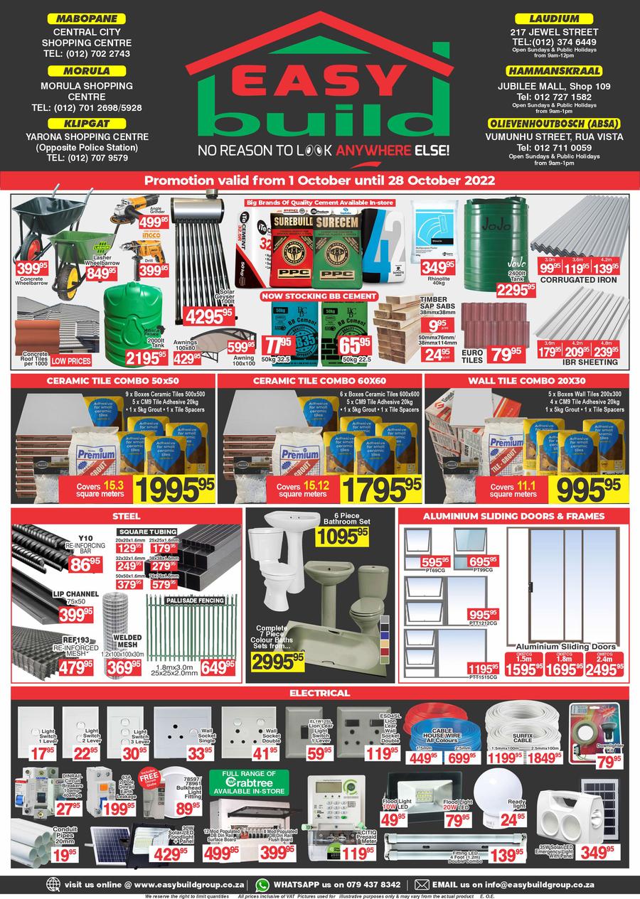 Easy Build (01 October - 28 October 2022) — m.guzzle.co.za