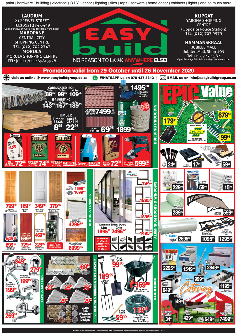 Easy Build : Epic Value (29 October - 26 November 2020) — m.guzzle.co.za