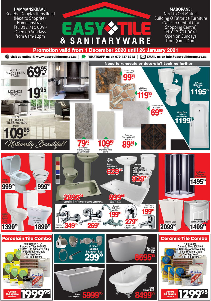 Easy Tile (01 December - 26 January 2021) — m.guzzle.co.za