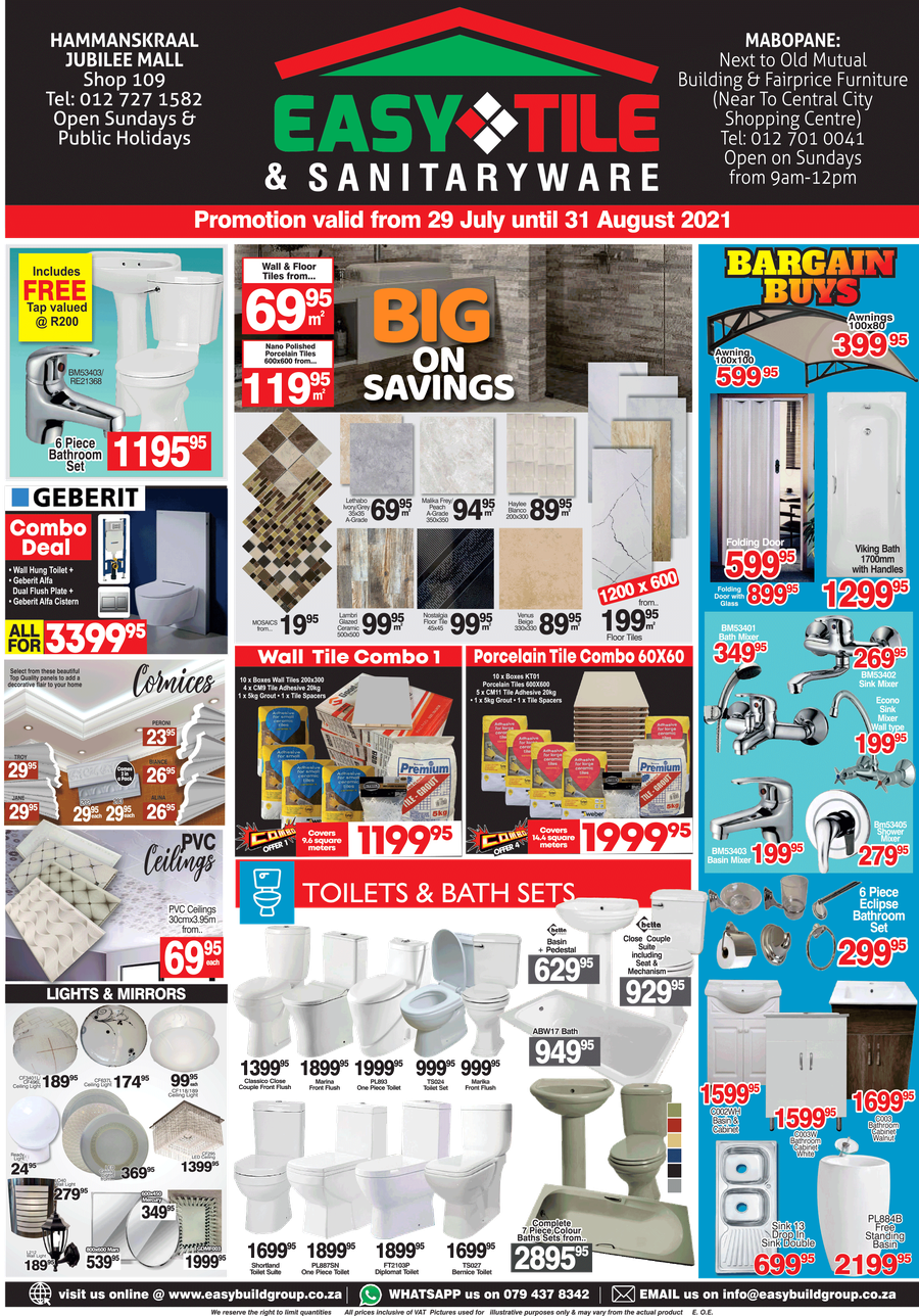 Easy Tile (29 July - 31 August 2021) — m.guzzle.co.za