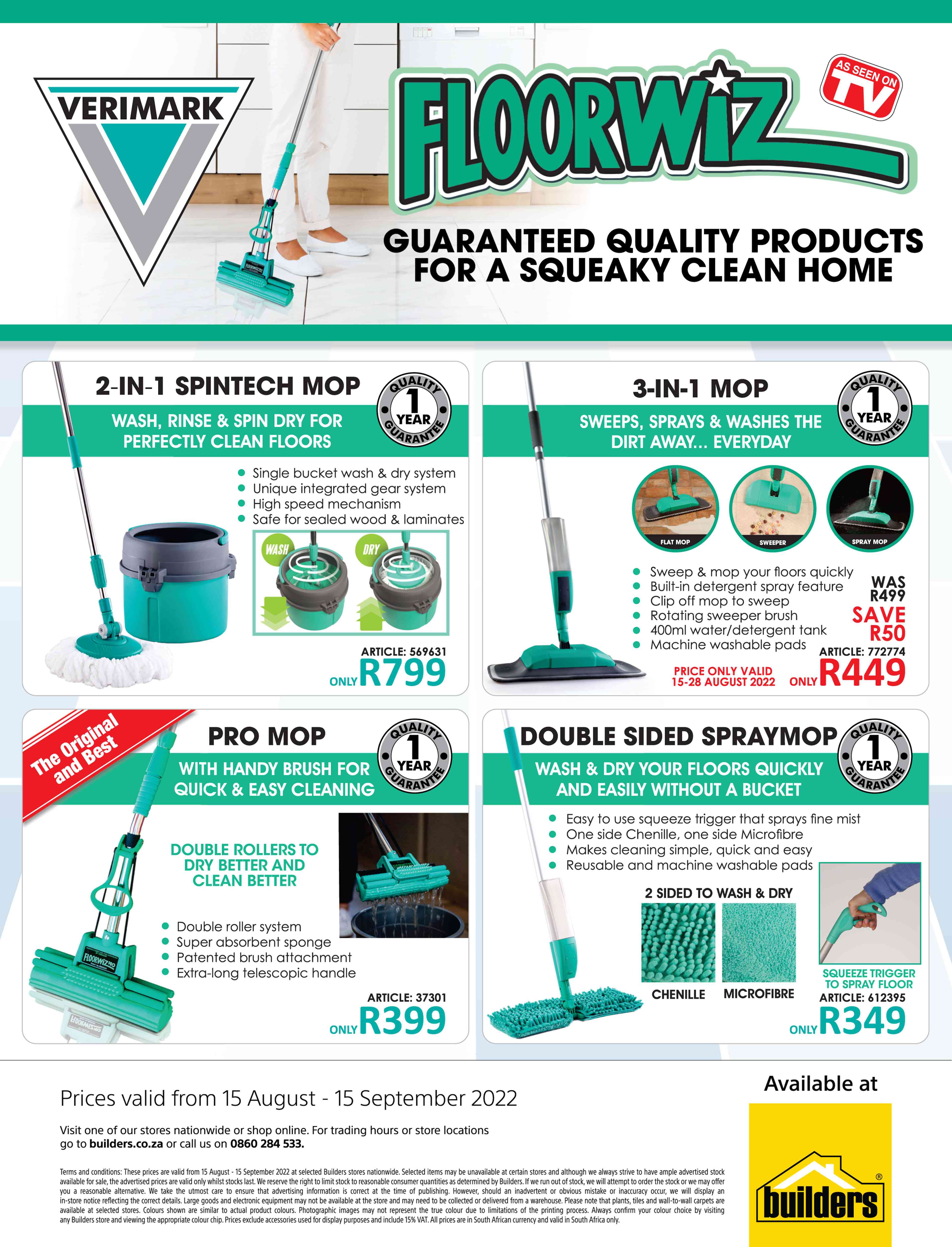 Special Verimark Floorwiz 3-In-1 Mop 772774 — www.guzzle.co.za