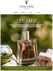 Foschini : 25% Off Selected Fragrance (Request Valid Dates From ...