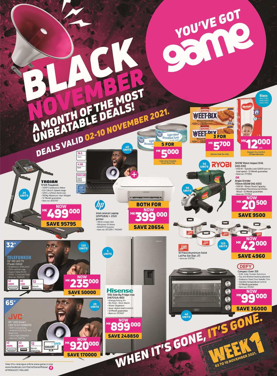 Game Malawi : Black November Week 1 (2 November - 10 November 2021) — m ...