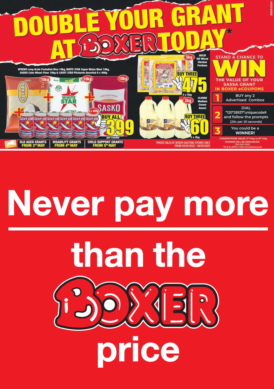 Boxer Super Stores Gauteng : Never Pay More Than The Boxer Price (5 May ...