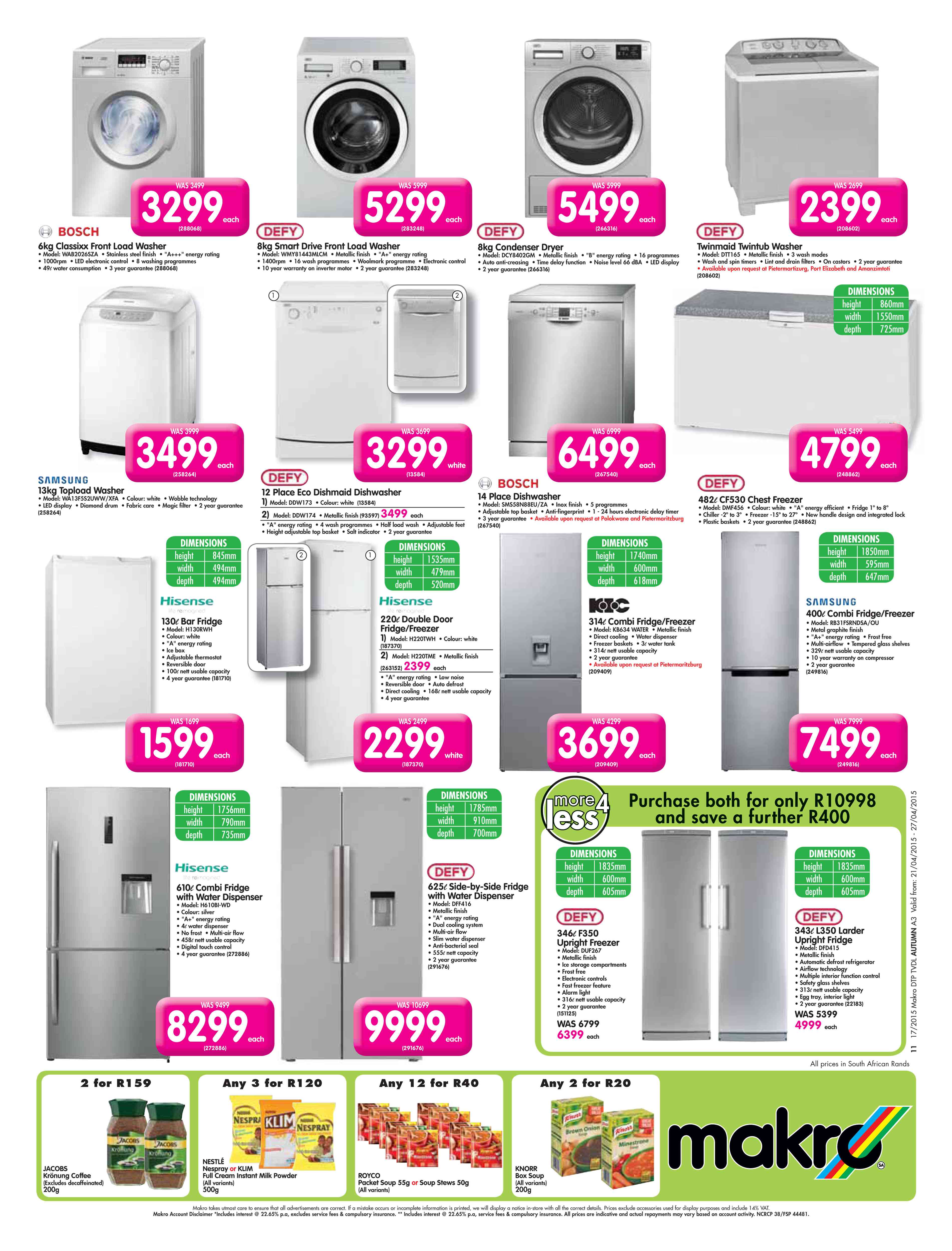 Special Defy 343L L350 Larder Upright Fridge DFD415 — www.guzzle.co.za