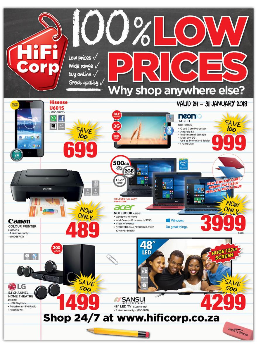HiFi Corp : 100% Low Prices (24 Jan - 31 Jan 2018) — m.guzzle.co.za