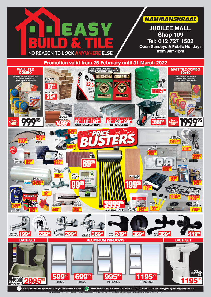 Easy Build & Tile : Price Busters (25 February - 31 March 2022) — m ...