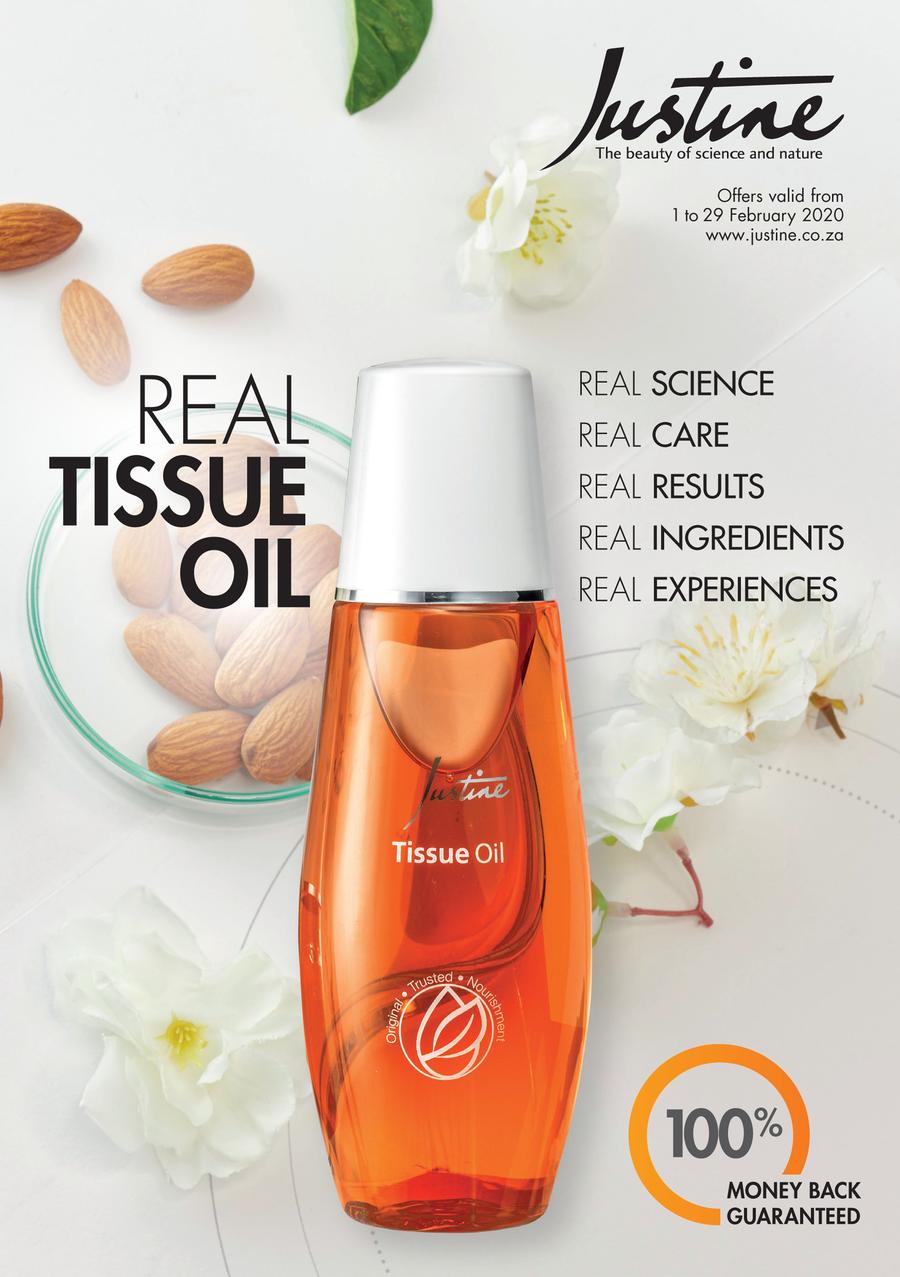Justine : Real Tissue Oil (1 Feb - 29 Feb 2020) — m.guzzle.co.za